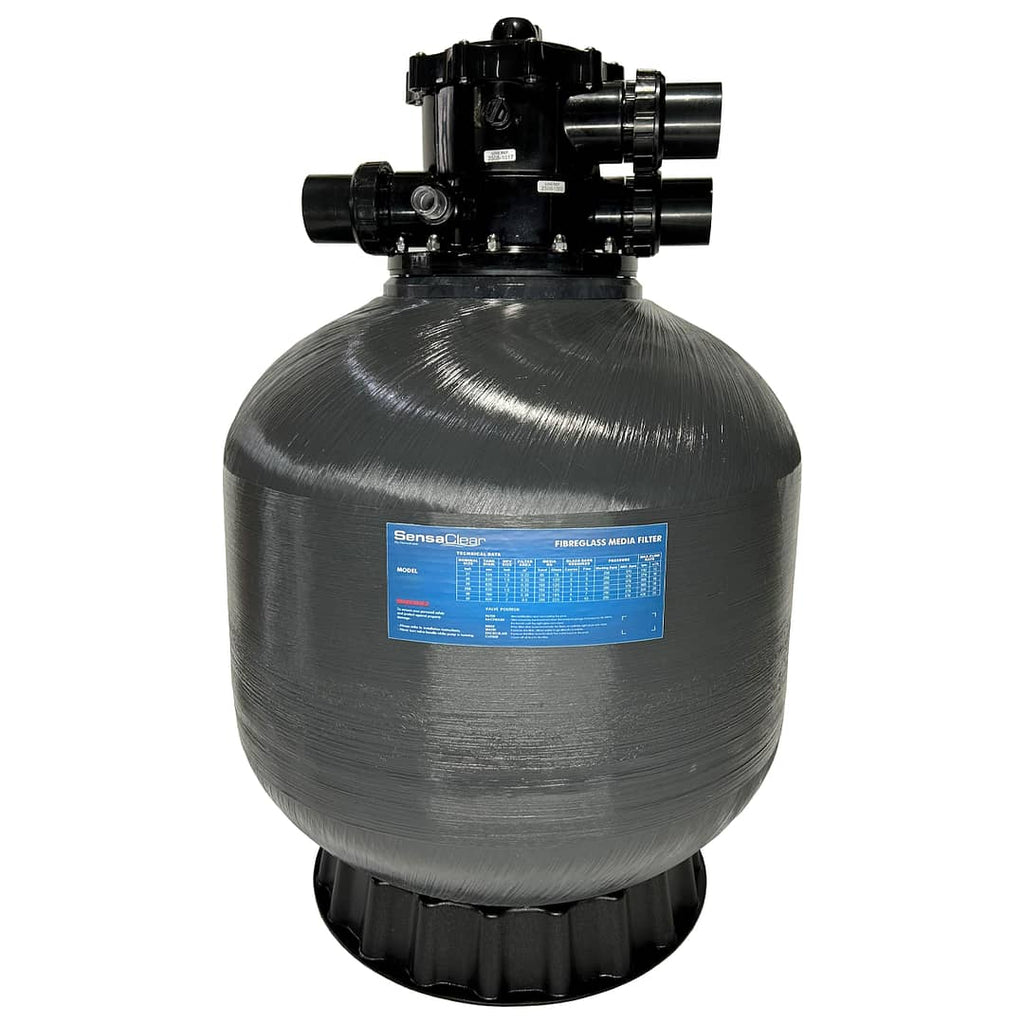 SensaClear 25" Fibreglass Sand/Glass Media Pool Filter with 50mm Valve ...